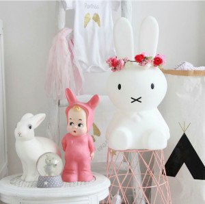 Bunnies in Kids Interiors - décor, wallpaper, decals, plushtoys..