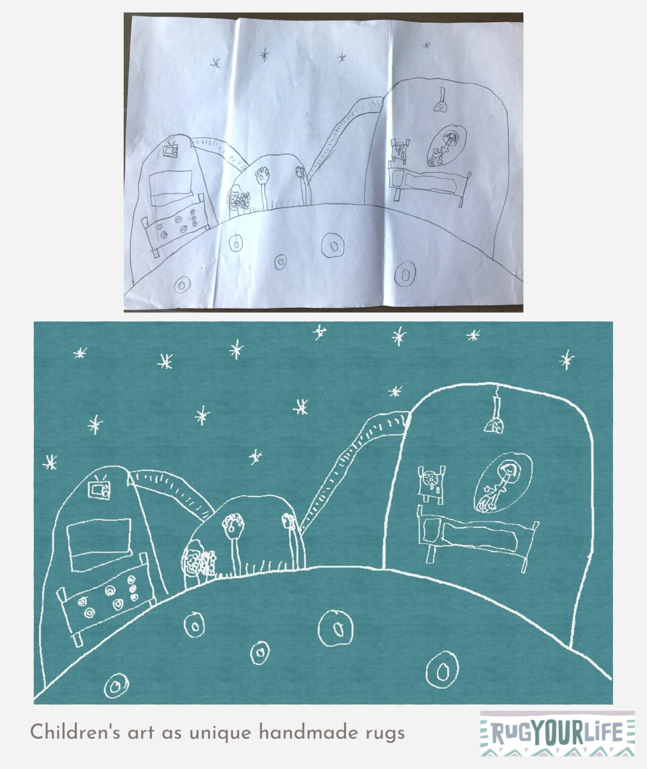 RUGS MADE WITH YOUR CHILD'S DRAWING BY RUG YOUR LIFE - Kids Interiors